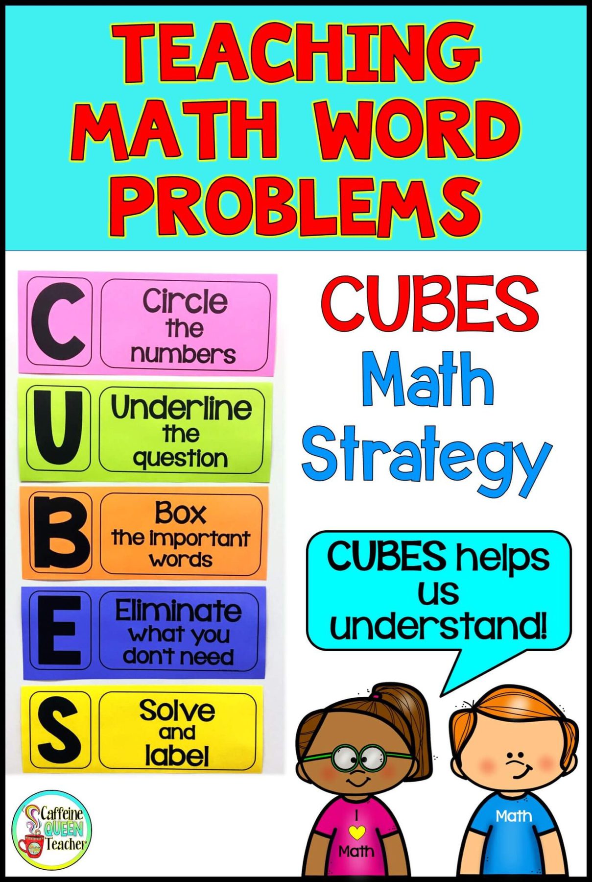 How to Teach Math Word Problems - CUBES Math Strategy - Caffeine Queen ...