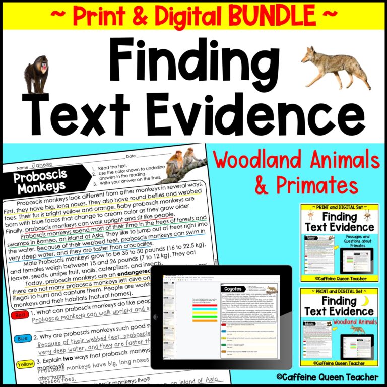 How to Teach Students to Find Text Evidence - Caffeine Queen Teacher