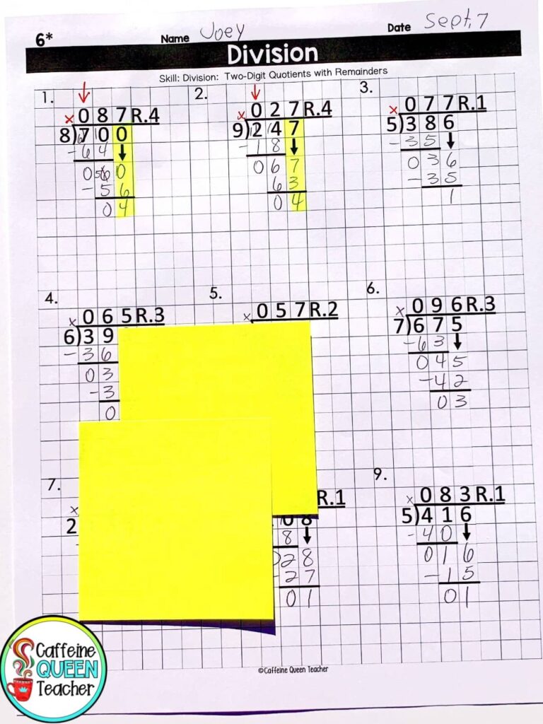 9 Top Tips for Teaching Long Division - Caffeine Queen Teacher