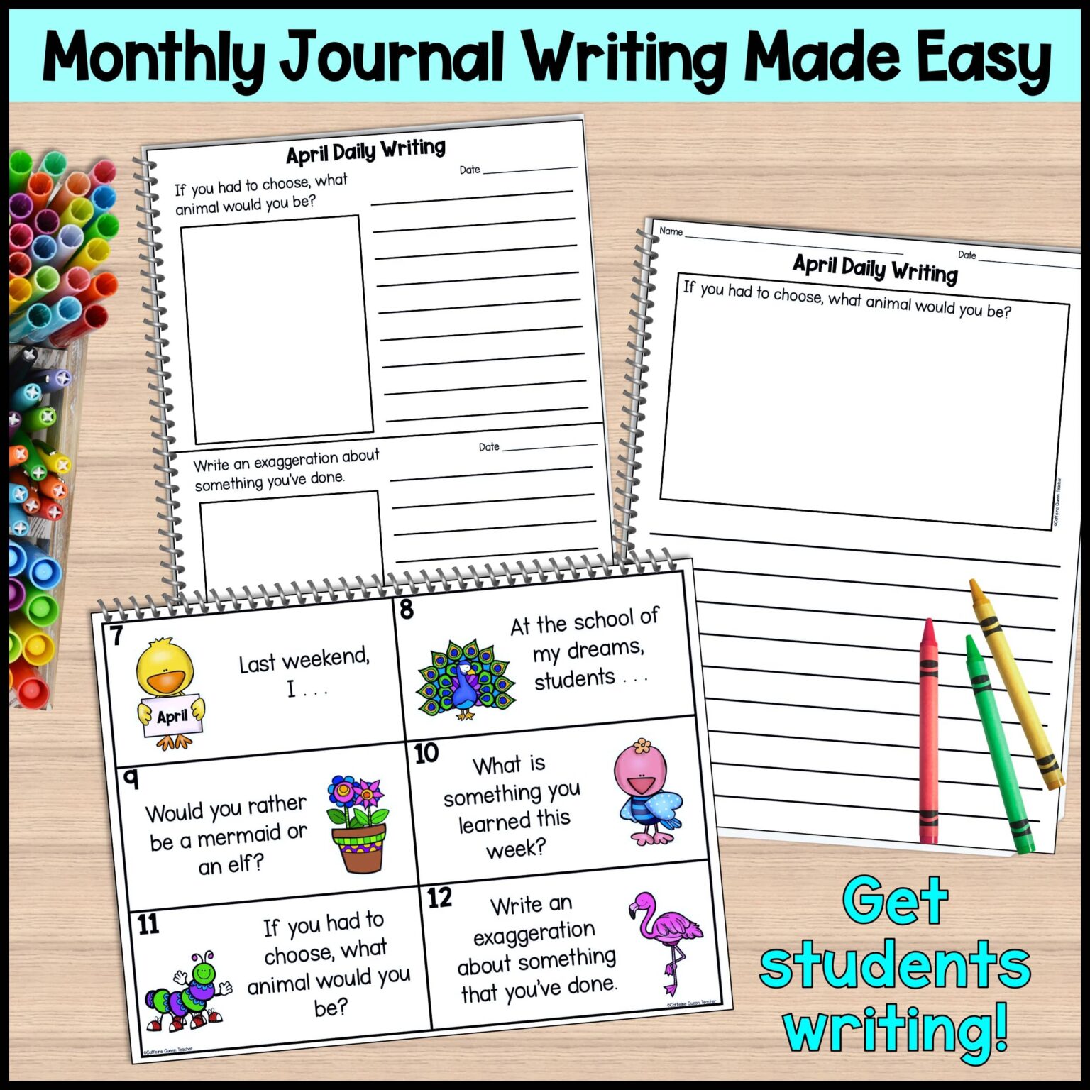 Monthly Journal Writing Made Easy - Caffeine Queen Teacher